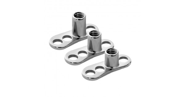 3 HOLE DERMAL ANCHOR BASE 316L SURGICAL STAINLESS STEEL