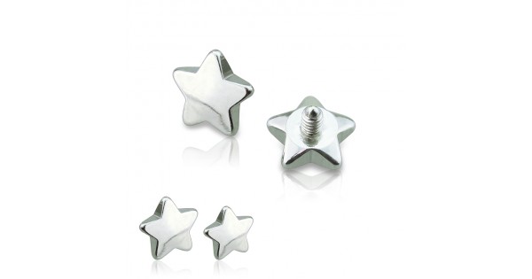 316L SURGICAL STEEL INTERNALLY THREADED STAR DERMAL TOP(TOP PART ONLY)