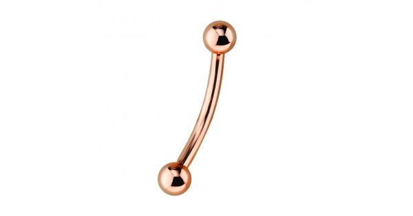 ROSE GOLD PVD PLATED OVER 316L SURGICAL STEEL EYEBROW WITH BALLS