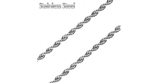 ROPE CHAIN LINK STAINLESS STEEL NECKLACE