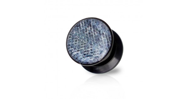 SNAKE SKIN PRINT TOP BLACK ACRYLIC SCREW FIT PLUG