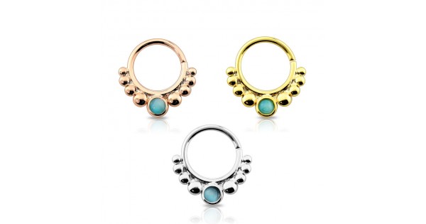 CAT EYE CENTERED HOOP SEPTUM RING