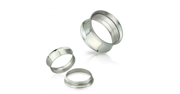 INTERNALLY THREADED 316L SURGICAL STEEL DOUBLE FLARED SCREW-FIT TUNNEL PLUG