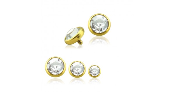 GOLD PVD PLATED OVER 316L SURGICAL STEEL INTERNALLY THREADED DERMAL ...