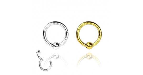 316L SURGICAL STEEL CAPTIVE BEAD HINGED SEGMENT RING FOR SEPTUM, HELIX ...