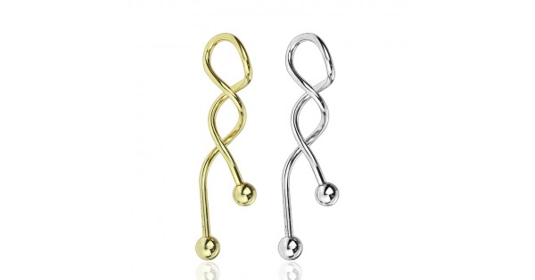 316L SURGICAL STEEL TWISTED SPIRAL BARBELL FOR INDUSTRIAL AND BELLY