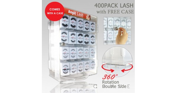 400 PACK OF LASHES PLUS FREE 2-SIDED ACRYLIC SPINNER DISPLAY