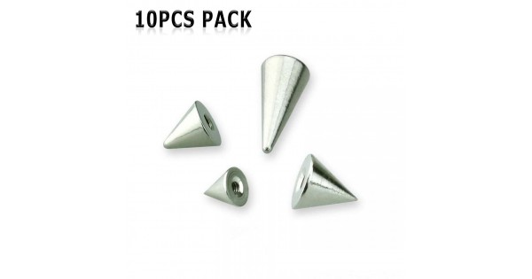 10 PIECES OF 316L SURGICAL STEEL PLAIN THREADED SPIKE PACKAGE