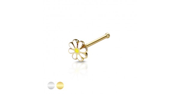 DAINTY DAISY ENAMEL 316L SURGICAL STEEL NOSE BONE STUD