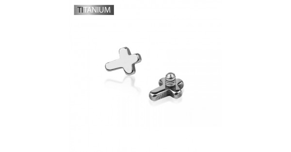 IMPLANT GRADE SOLID TITANIUM INTERNALLY THREADED CROSS DERMAL TOP PARTS ...