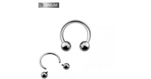 INTERNALLY THREADED IMPLANT GRADE SOLID TITANIUM HORSESHOE WITH BALL