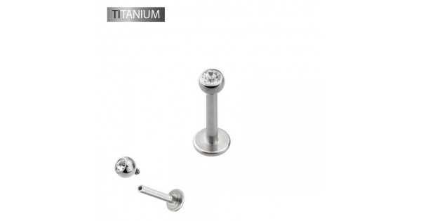 INTERNALLY THREADED IMPLANT GRADE SOLID TITANIUM LABRET STUDS WITH PRESS FIT GEM