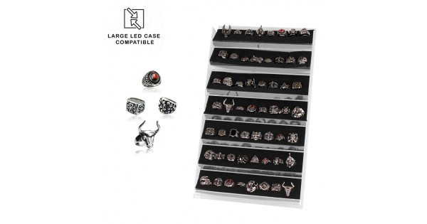 54PCS OF ASSORTED STAINLESS STEEL RING PANEL