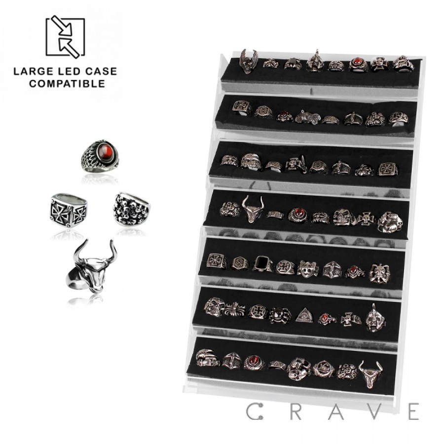 54PCS OF ASSORTED STAINLESS STEEL RING PANEL