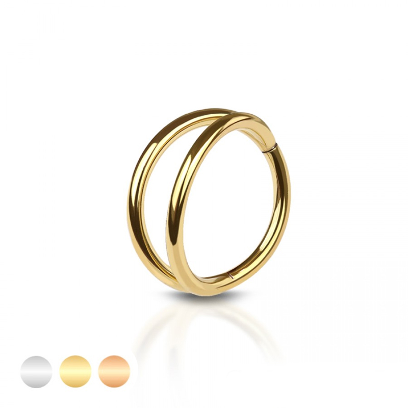 DOUBLE RING 316L SURGICAL STEEL HINGED SEGMENT HOOP RINGS