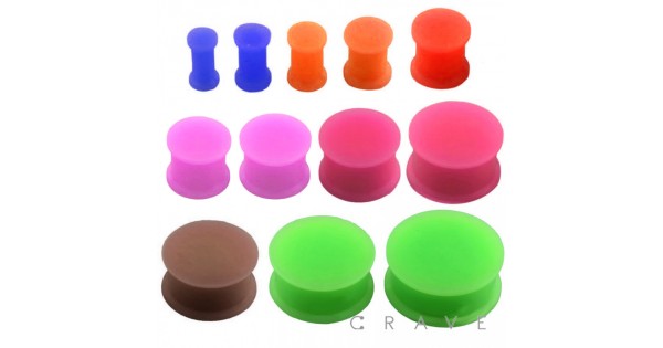 FLEXIBLE DOUBLE FLARED VIBRANT COLOR SILICONE FLAT PLUG