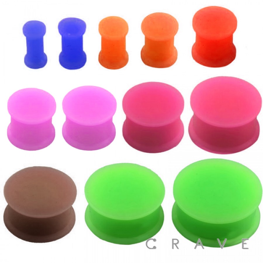 FLEXIBLE DOUBLE FLARED VIBRANT COLOR SILICONE FLAT PLUG
