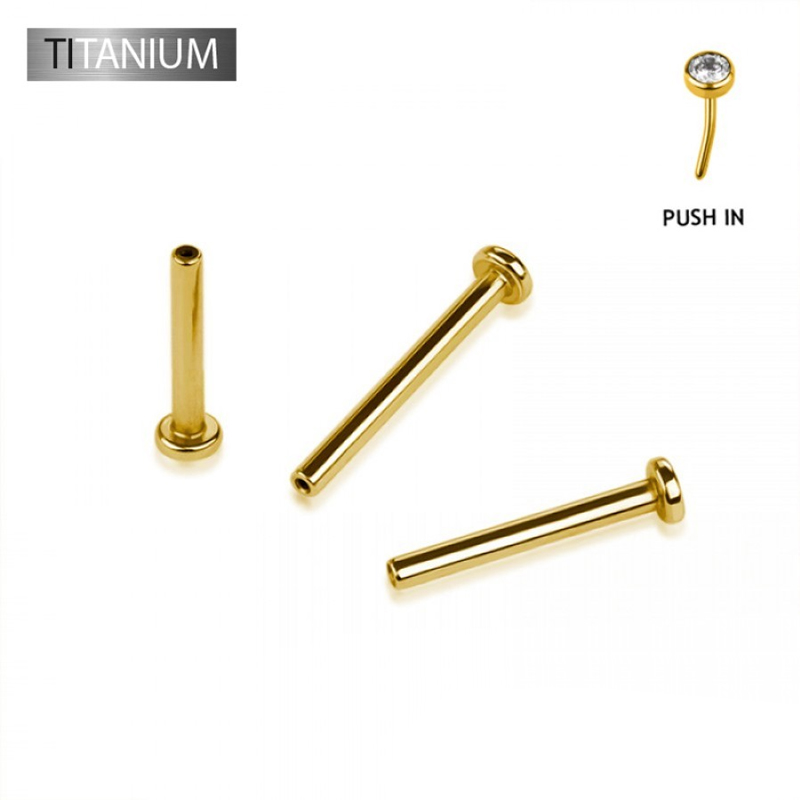 IMPLANT GRADE TITANIUM 2.5MM FLAT DISK GOLD COLOR PVD PLATED THREADLESS ...