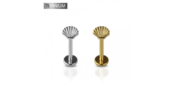 IMPLANT GRADE SOLID TITANIUM INTERNALLY THREADED SEA SHELL TOP LABRET