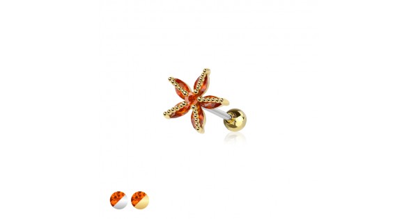 STARFISH 316L SURGICAL STEEL CARTILAGE BARBELL