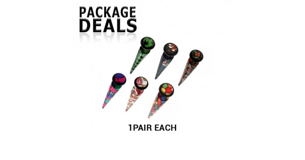 12PCS OF ACRYLIC FAKE TAPER WITH FANCY LOGO PACKAGE