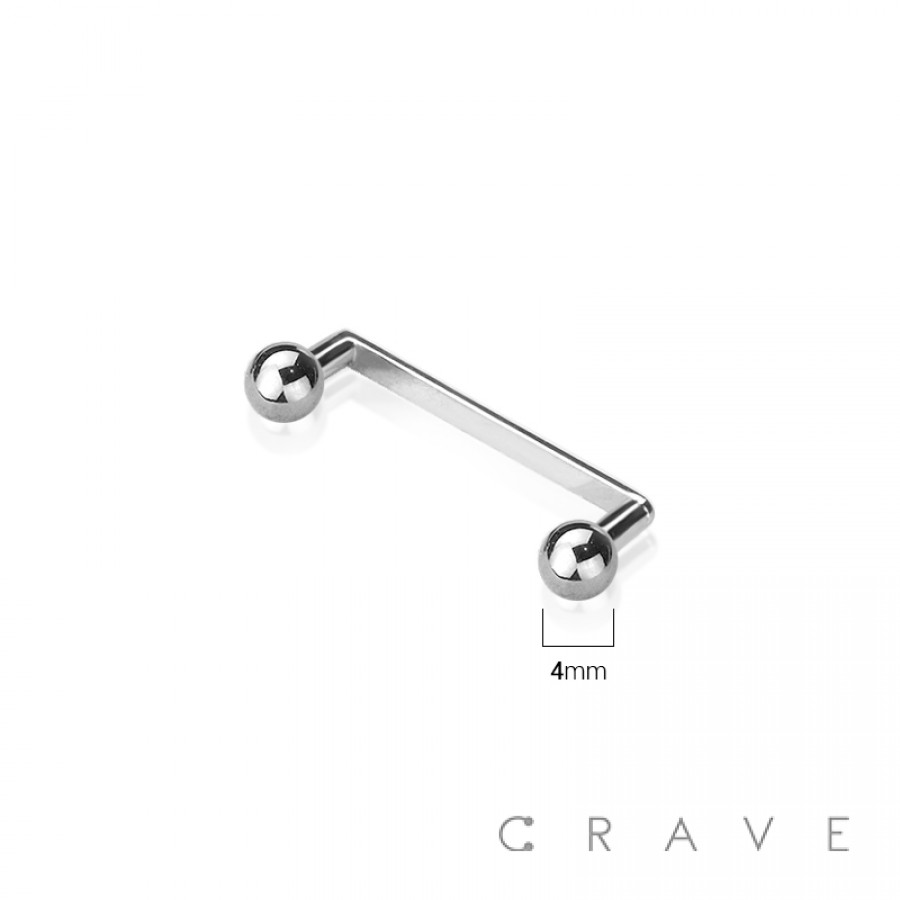 IMPLANT GRADE SOLID TITANIUM PLAIN BALL BASIC FLAT SURFACE BAR ...