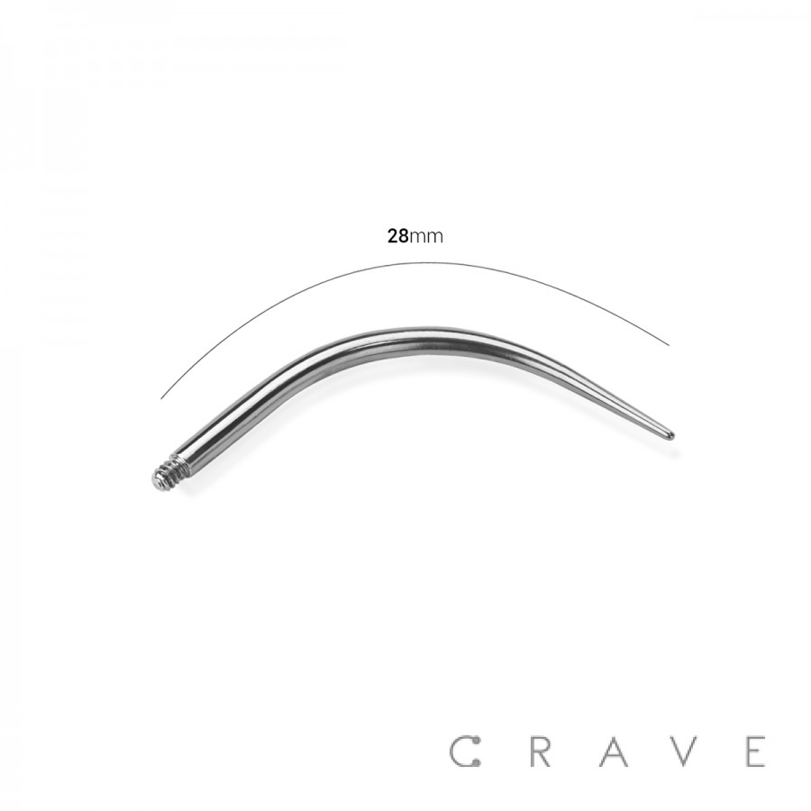 316L SURGICAL STEEL CURVED PIERCING TAPER FOR INTERNALLY THREADED ...