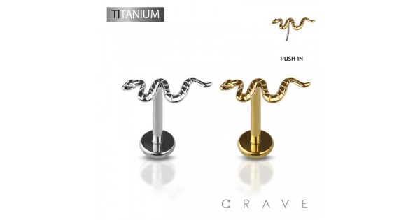 IMPLANT GRADE TITANIUM THREADLESS PUSH IN SNAKE TOP LABRET -Wholesale ...