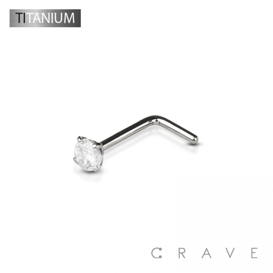IMPLANT GRADE SOLID TITANIUM L BEND PRONG NOSE RING