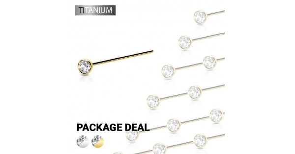 50 PCS IMPLANT GRADE TITANIUM NOSE FISHTAIL WITH PRESSFIT GEM LOOKLIKE ...